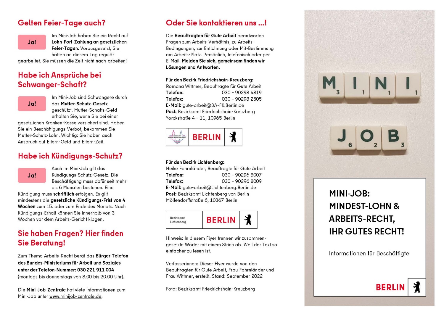 Informationen für den Mini-Job - Berlin.de