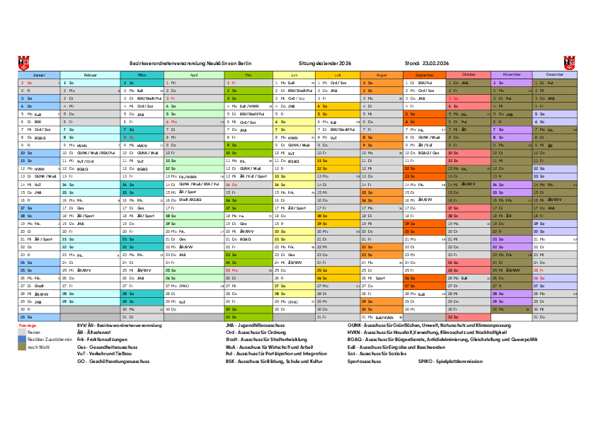 Sitzungskalender der BVV Neukölln von Berlin - Berlin.de