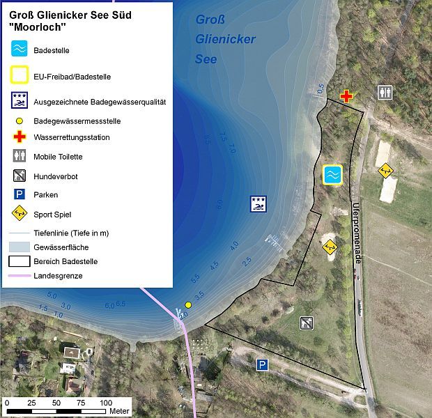 EU Badestelle Gro Glienicker See S d Moorloch Badegew sserprofil